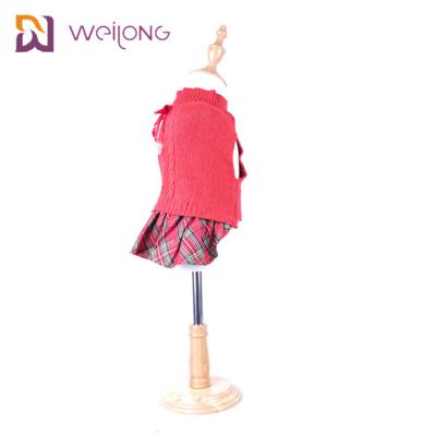 Cina Abito della maglietta felpata del vestito dal cane della lana tricottato maglione del cane del plaid tinto filato in vendita