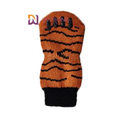 Cina L'elastam del cotone non slitta l'imitazione dei calzini del cane di Tiger Stripes per le zampe dei cani in vendita