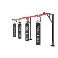 China Movable Multi Station Heavy Bag Rack Wall Mount Boxing Bag Support for sale