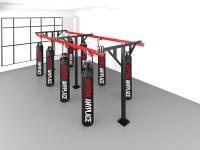 China Movable Multi Station Heavy Bag Rack Wall Mount Boxing Bag Support for sale