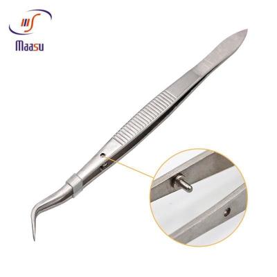 China Chirurgisch Getand Handvat 16cm Tand Enige Gericht Gebogen van Tweezer Te koop
