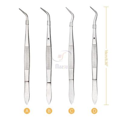 China Chirurgisch Getand Handvat 16cm Tand Enige Gericht Gebogen van Tweezer Te koop