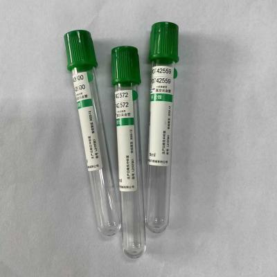 China Green Cap 5ml Lithium Heparin Tube For Routine Clinicalbiochemistry Tests for sale