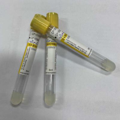 China 5ml Gel Clot Activator Tube Yellow Cap 1ml - 8ml Serum Specimen for sale