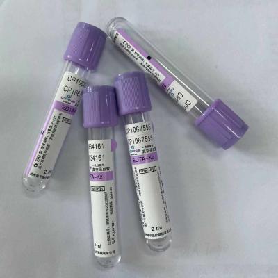 China Medical Edta K2 K3 Blood Collection Tube Customized Lavender Head Cover for sale