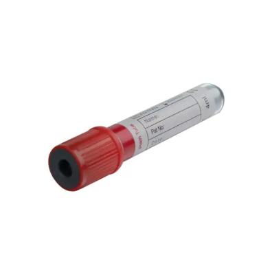 China Red single-use vacuum blood collection tube, generally without additives or with a small amount of anticoagulant added, used for blood sample storage to reduce hemolysis for sale