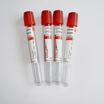 China ISO estéril 13485 do CE dos tubos do sangue da parte superior vermelha da planície da segurança habilitado à venda
