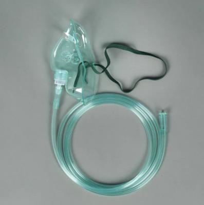 China Medizinischer steriler erwachsener Gebrauch PVCwegwerfsauerstoffmaske Elementaroperation mit Schläuche zu verkaufen