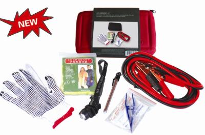 China 18 pcs auto emergency kit ,with tyre pressure gauge,jumper cable ,headlamp for sale