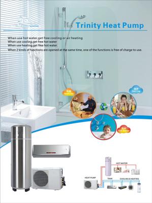 China hot water +heating+cooling home use air source heat pump 4.9KW  4.2 high cop  home use heat pump for sale