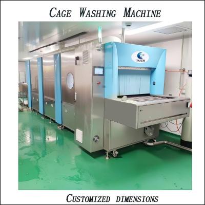 China Animal Laboratory Cleaning Equipment Three Phase Tunnel Type Cage Washer for sale