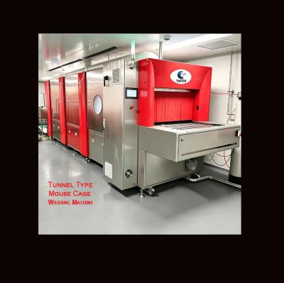 China Fully Automatic Tunnel Cage Washer, Integrated Continuous Cage Washing & Drying Machine for SPF Animal Laboratories, Washing Equipment for Rat & Mouse Cages and Water Bottles for sale