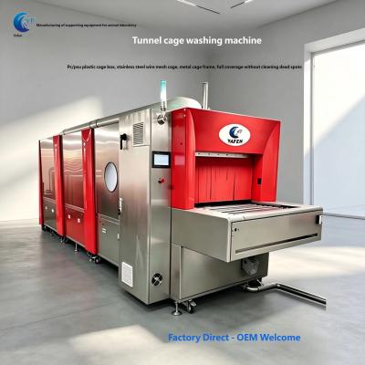 China Continuous Lab Animal Equipment Long Dragon Type Tunnel Cage Washer for sale