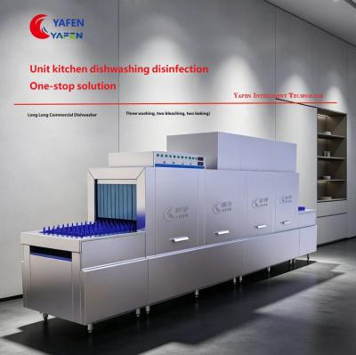 China Intelligent Flight-Type Commercial Dishwasher, Fully Automatic Tunnel All-in-One Machine with High-Temperature Disinfection and Drying for Canteens and Hotels for sale