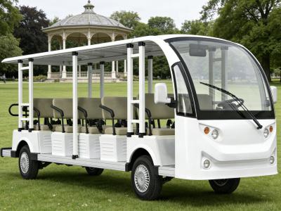 China Tailor-Made Lithium Battery Drive Shuttle Bus 6 Rows 17 Seats Sightseeing Tourist Car with Rust-proof frame for sale