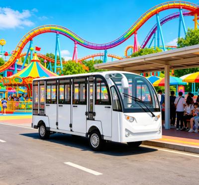 China 4650mm Long Body 11 Seat Enclosed Electric Sightseeing Vehicle 7.5kW Motor 90km Range Campus Commuter Bus for sale