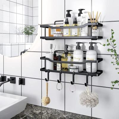 China 2-Pack Adhesive No Drilling Rustproof Stainless Steel Shower Caddy Shower Shelf for sale