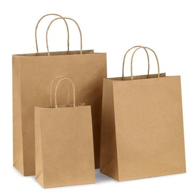 China Customized Eco-friendly Brown Gift Bags Kraft Gift Paper Bags for sale