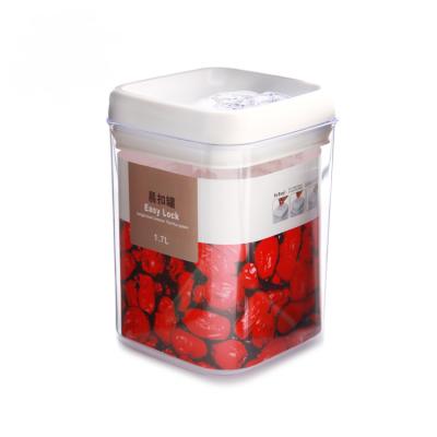 China Bulk Customized 1.7L Square Type Plastic Airtight Dry Food Storage Containers With Lids for sale