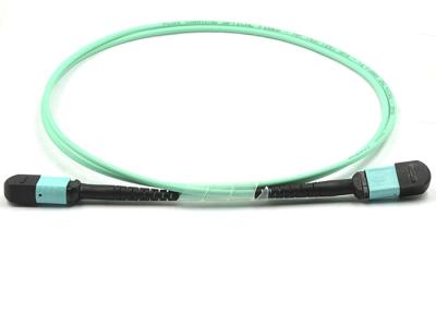 China High Speed MTP / MPO Fiber Optic Patch Cord OM3 50 / 125um 12 Cores for sale