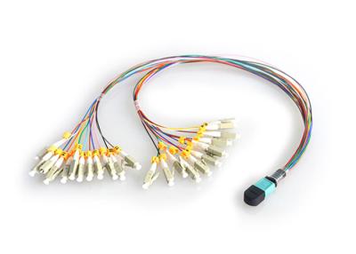 China MPO To LC Fanout 10G OM3 Patch Cord 24 Cores CE / ROHS Certification for sale