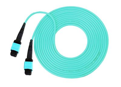China 24F Fiber Optic Jumper Aqua Color , Multimode Fiber Patch Cord 3mm Diameter for sale