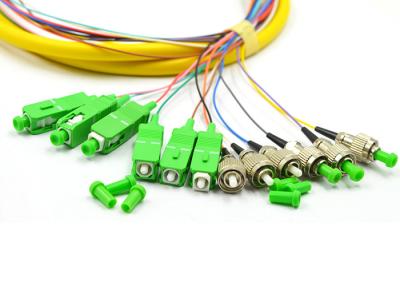 China 12F Pigtails FC APC Patch Cord , Waterproof Single Mode Fiber Patch Cable for sale