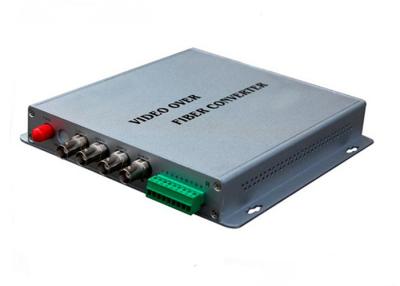 China Four Channel Fiber Optic Media Converter 10 / 100 / 1000M Gray Color for sale