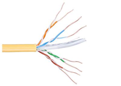 China Plenm Rated FTP Cat6A Cable Yellow Color 305 Meter Per Box Copper Conductor for sale