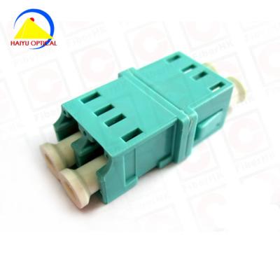 China Om3 Aqua Flangeless MM LC Duplex Adapter With SC Foot Print for sale