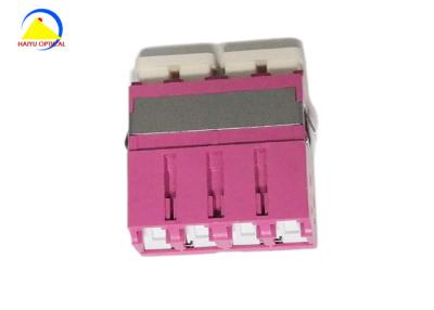 China LC UPC MM OM4 Quad Fiber Optic Adapter Zirconia Sleeve With Internal Shutter for sale
