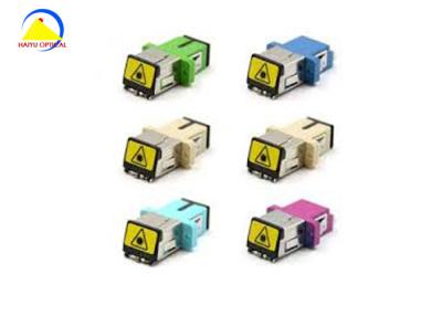 China Zirconia SC SM MM Fiber Optic Adapter CATV LANs With Outer Metal Shutter for sale