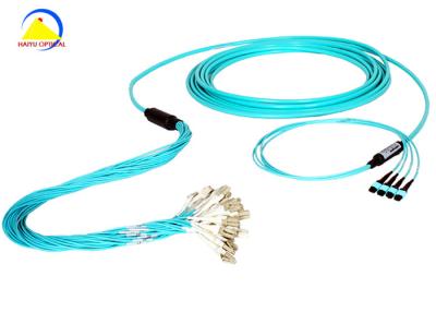 China 48C MPO Fiber Optic Patch Cord OM3 OM4 Multimode PVC LSZH for sale