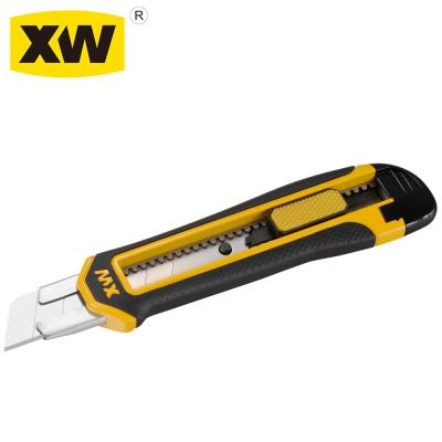China All New ABS+TPR Heavy Duty Snap Blade Knife 25MM Plastic Handle SX82L for sale