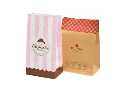 中国 自然な支持できるパン屋の食品等級のブラウンの包装袋/紙袋 販売のため