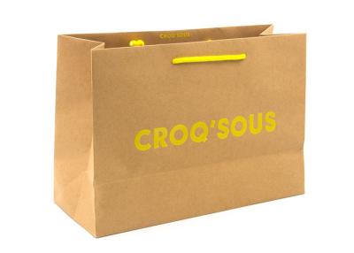 China Eco Friendly Kraft Paper Shopping Bags With Handles Customized Logo Printing for sale
