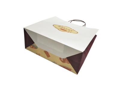Cina Sacco di carta d'imballaggio del pane bianco di Kraft del dolce dello spuntino del forno del commestibile in vendita