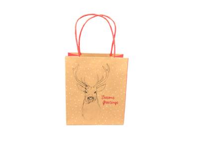 Cina Natale di lusso biodegradabile che imballa, borse del regalo di Natale della carta di Brown in vendita