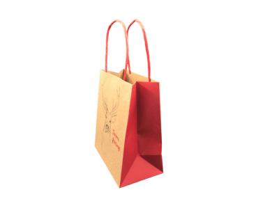 Cina Natale di lusso biodegradabile che imballa, borse del regalo di Natale della carta di Brown in vendita