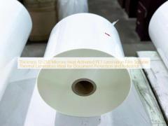 Thickness 12-250 Microns Heat Activated PET Lamination Film Suitable Thermal Laminators Ideal for Document Protection and Industrial