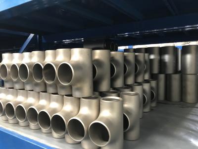 China Ti alloy R50400/GR.2 schedule 40 titanium tee butt weld t shape pipe fittings for sale