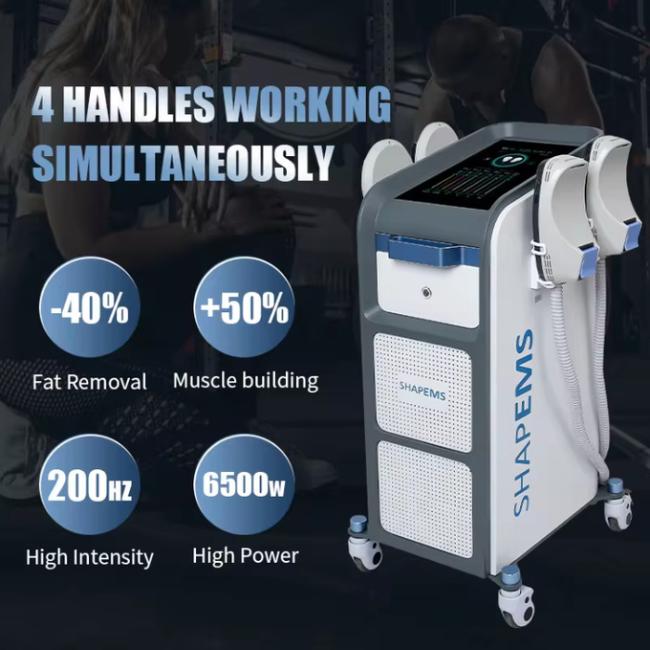 4 Handles Electromagnetic Stimulato Muscle Fat Burning Body Shaping Machine