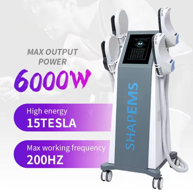 15Tesla 6000W 4Handle Electro Magnetic body Slim Fat Burnnig Muscle Building Contour Sculpt Device