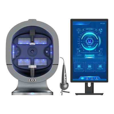 China 21.5 Inch 3 Cameras Hair Follicles Scalp Scanner Detector Facial Skin Analyzer Machine for sale