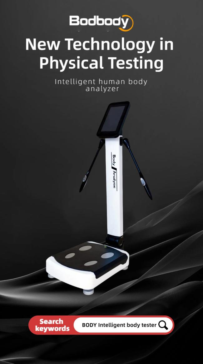 Portable body composition analyzer showing compact design