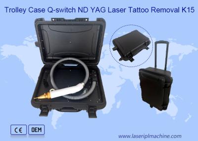 China Trolley Case 1064nm 532nm 1320nm Q Switch Nd Yag Laser Tattoo Removal Machine for sale