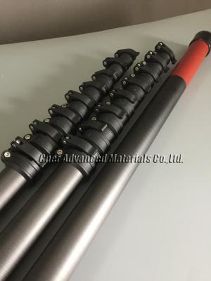 China 40 feet long carbon fiber telescopic pole, with new designed locking system for sale
