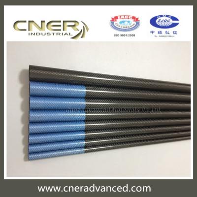 China 37 feet extension length carbon fiber hybrid telescopic pole for window cleaning pole, with new designed locking system for sale