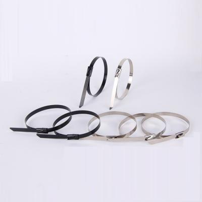 China Industrial Stainless Steel Locking Cable Ties , Stainless Steel Exhaust Wrap Ties for sale
