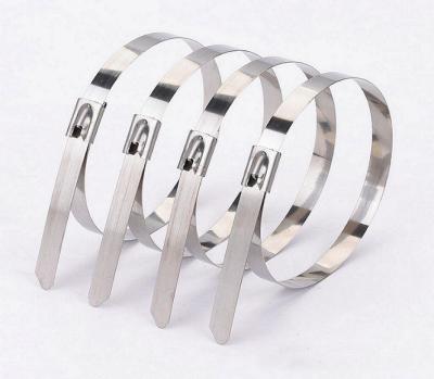 China Ball Locking Self Stainless Steel Tie Straps , 316 Stainless Steel Cable Ties for sale